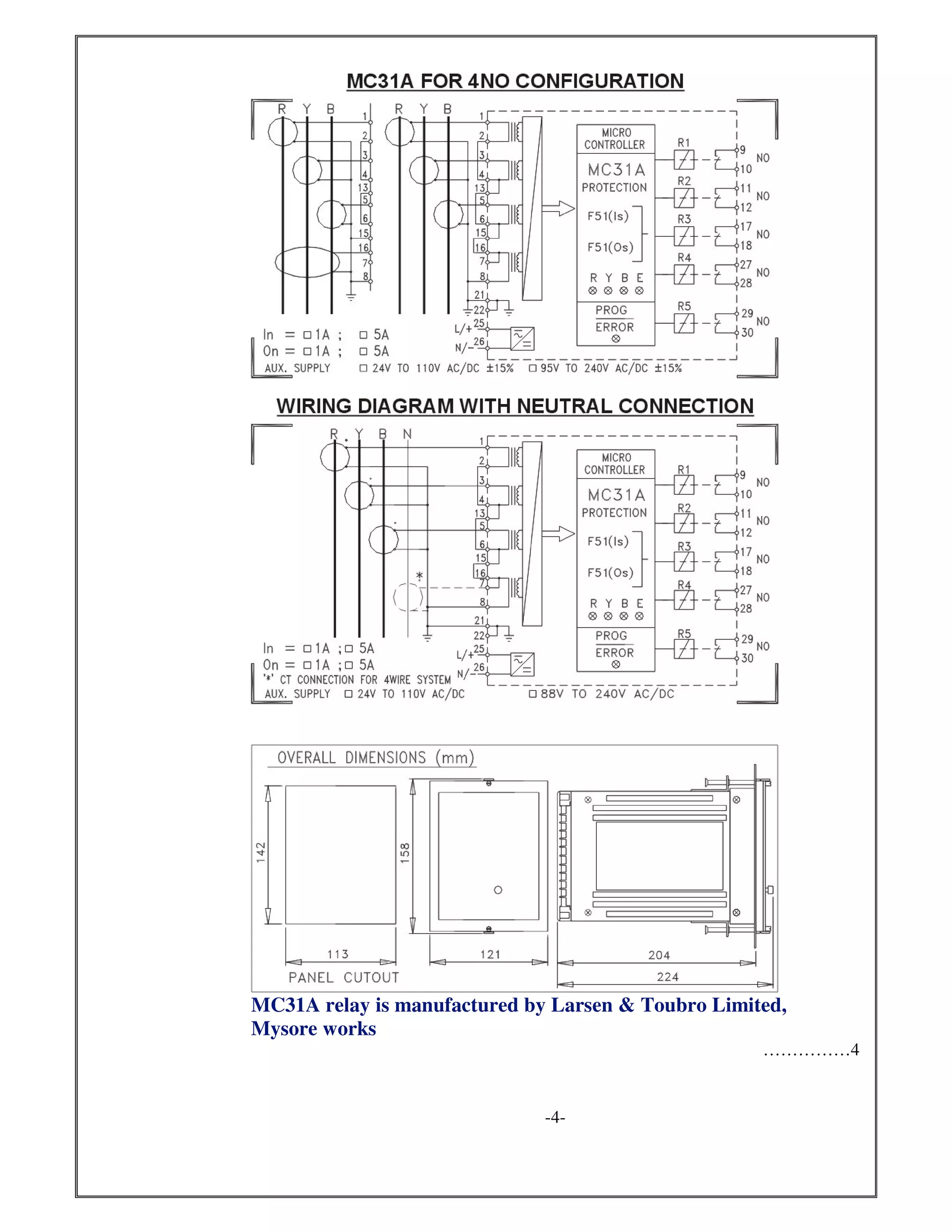 Over-current-earth-fault-relay-MC-31 | PDF