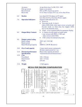 Over-current-earth-fault-relay-MC-31 | PDF