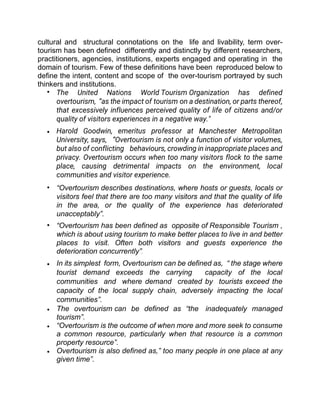 Over-tourism - An Antithesis to tourism- Issues and Options | PDF