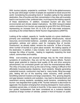Over-tourism - An Antithesis to tourism- Issues and Options | PDF