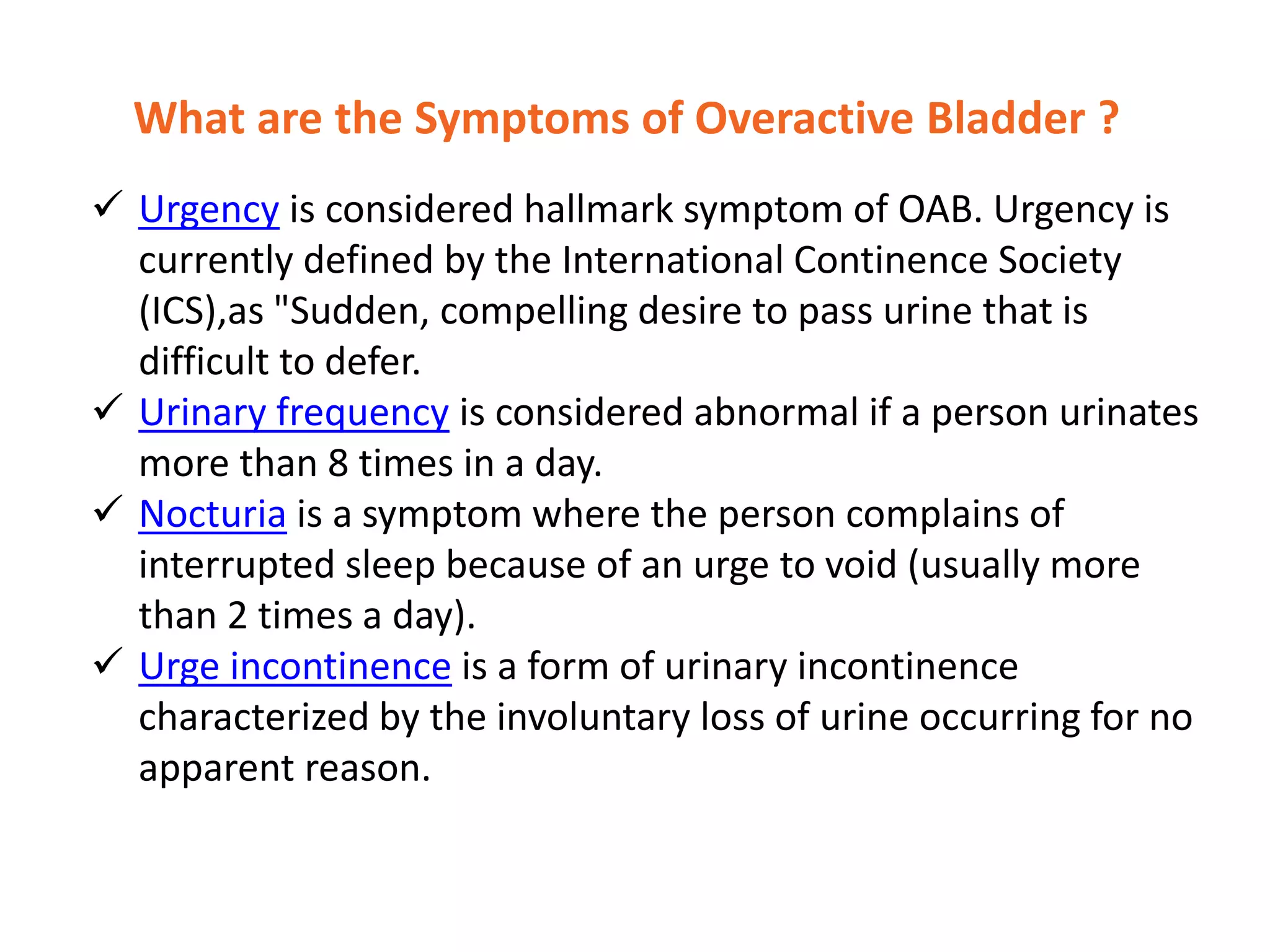 Overactive bladder patient education | PPT