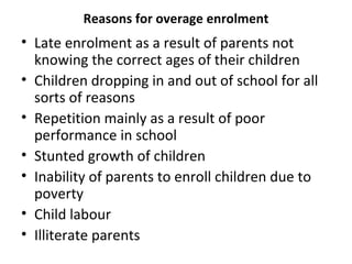 Overage enrolment in basic schools in ghana | PPT