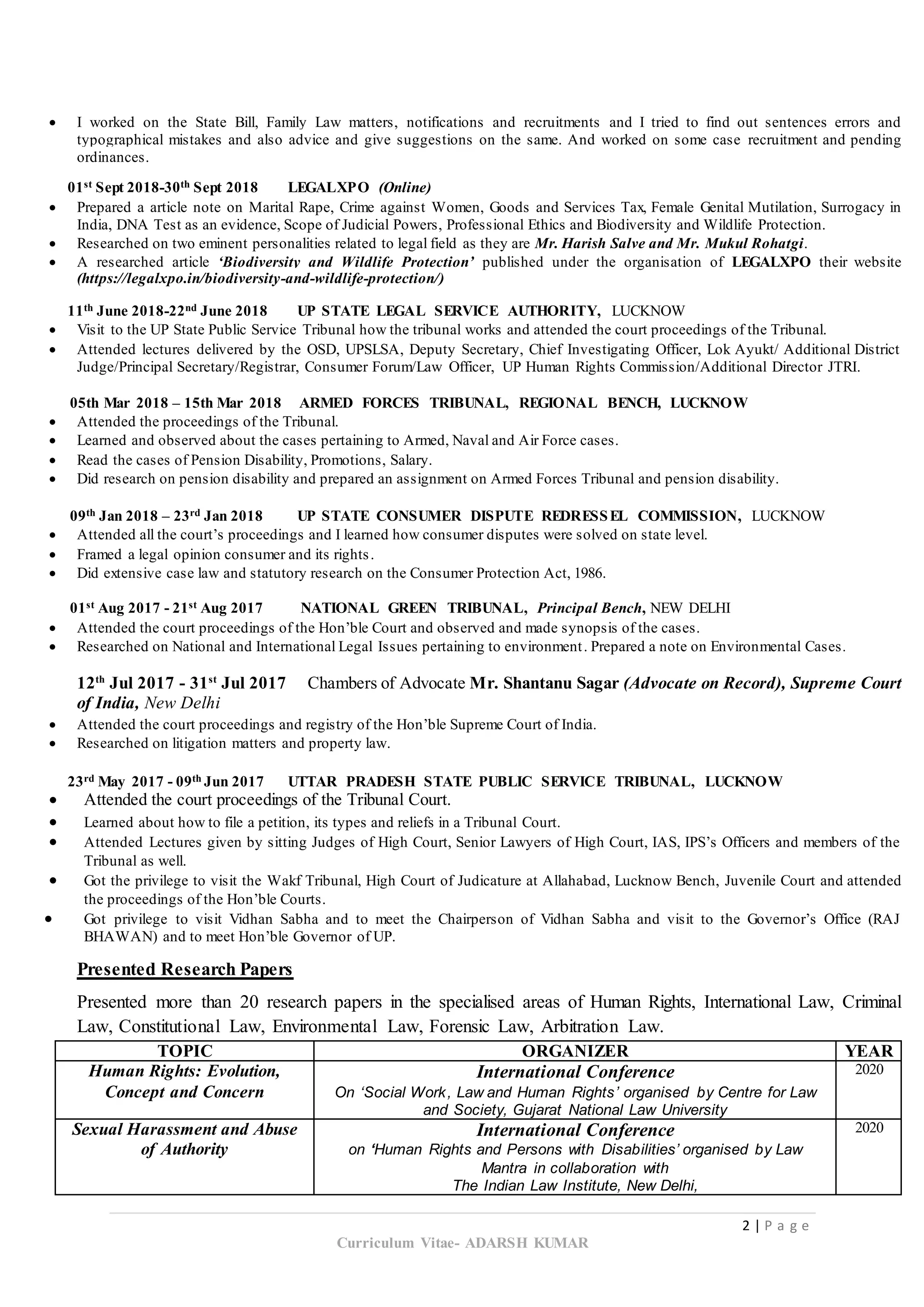 CV by ADARSH KUMAR | DOCX