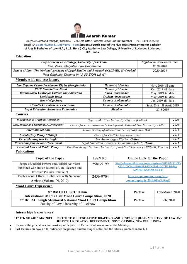 CV by ADARSH KUMAR | PDF