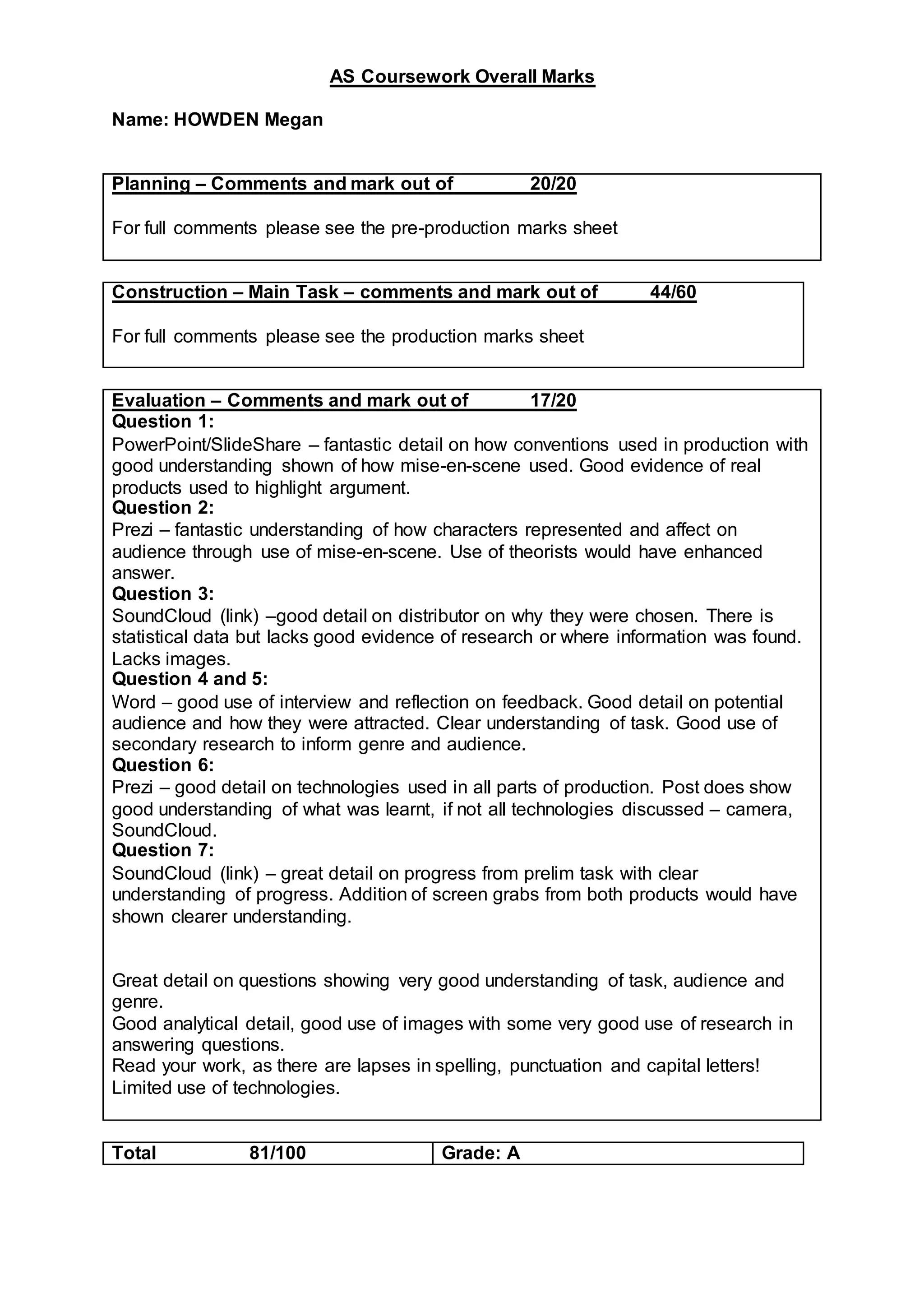 Overall feedback | DOCX