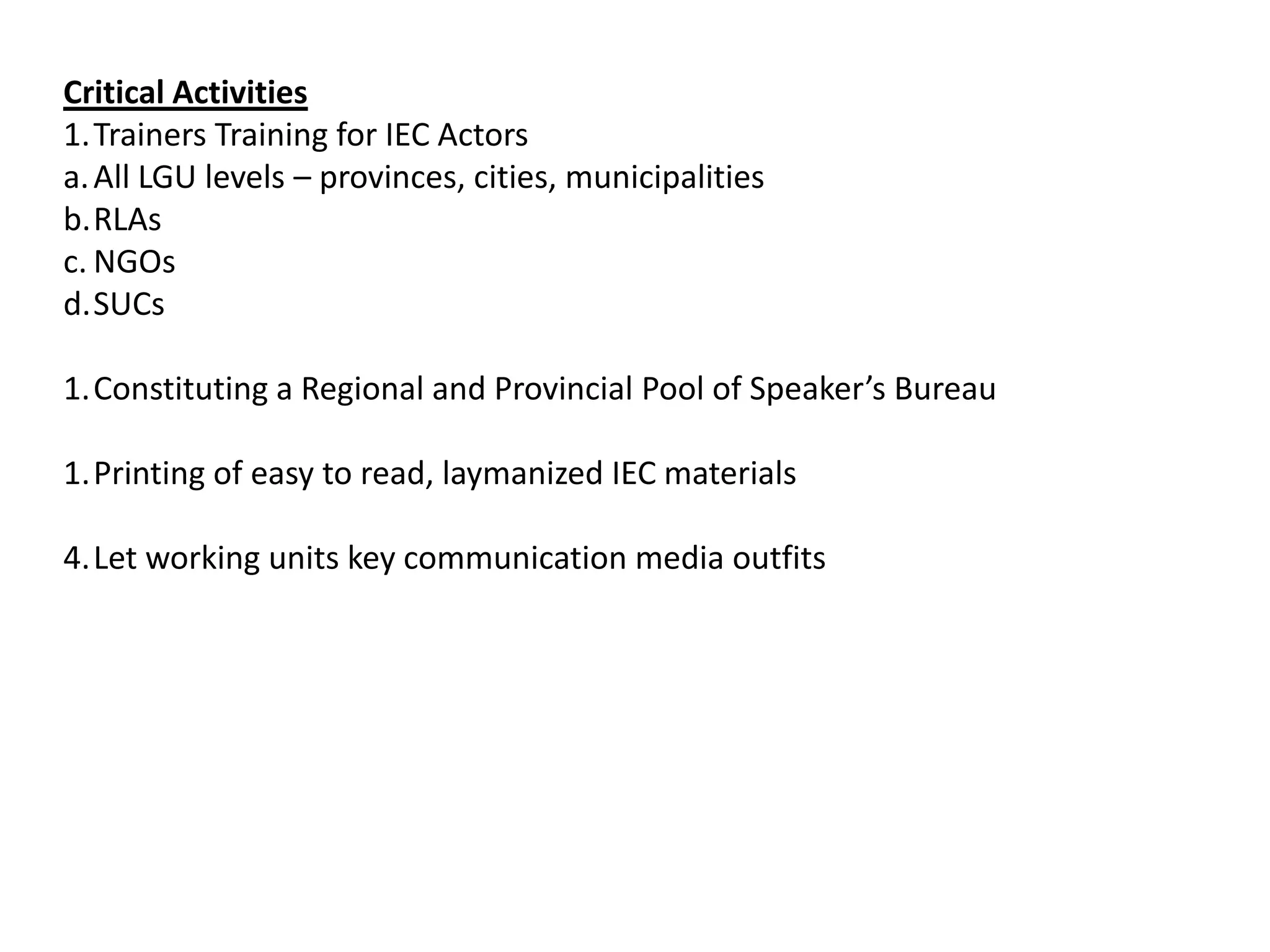 Overall framework plan of action in pursuit of the cordillera autonomy ...