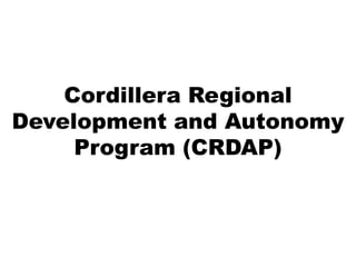 Overall framework plan of action in pursuit of the cordillera autonomy ...