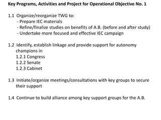 Overall framework plan of action in pursuit of the cordillera autonomy | PPTX | Developmental ...