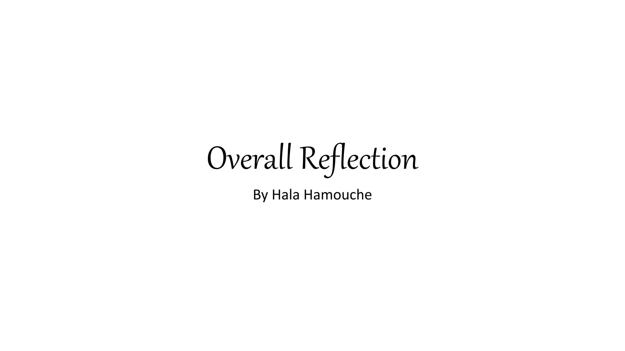 Overall reflection | PPTX