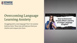Overcome Language Learning Anxiety – Student Guide | PDF