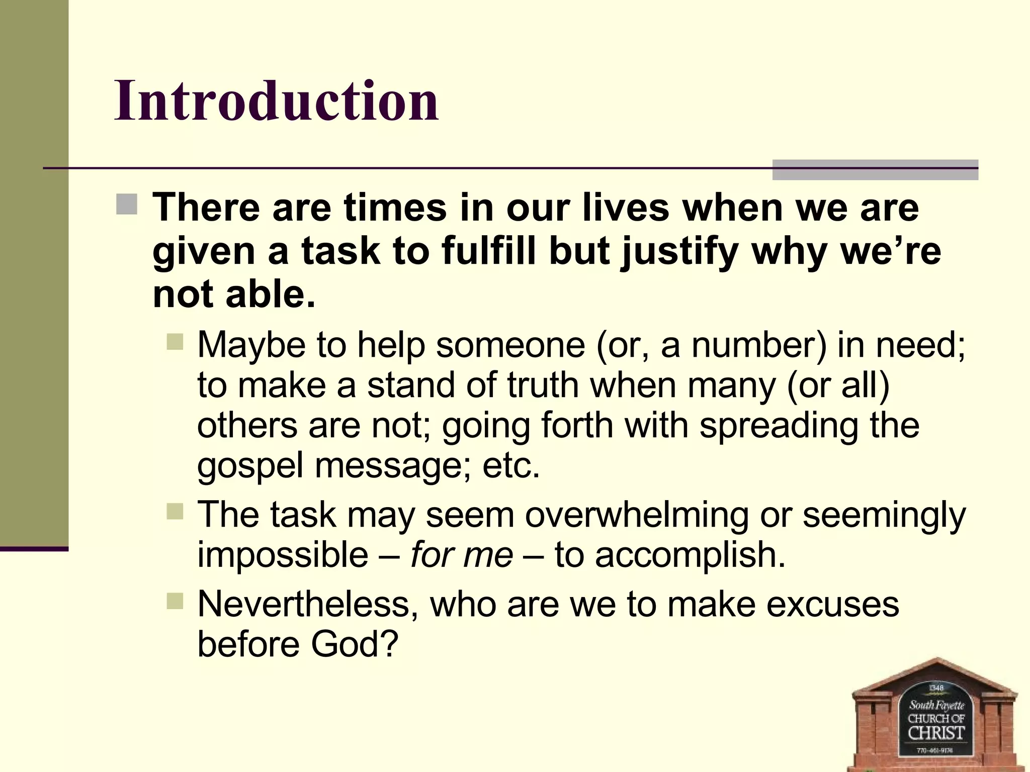 Overcoming Excuses | PPS