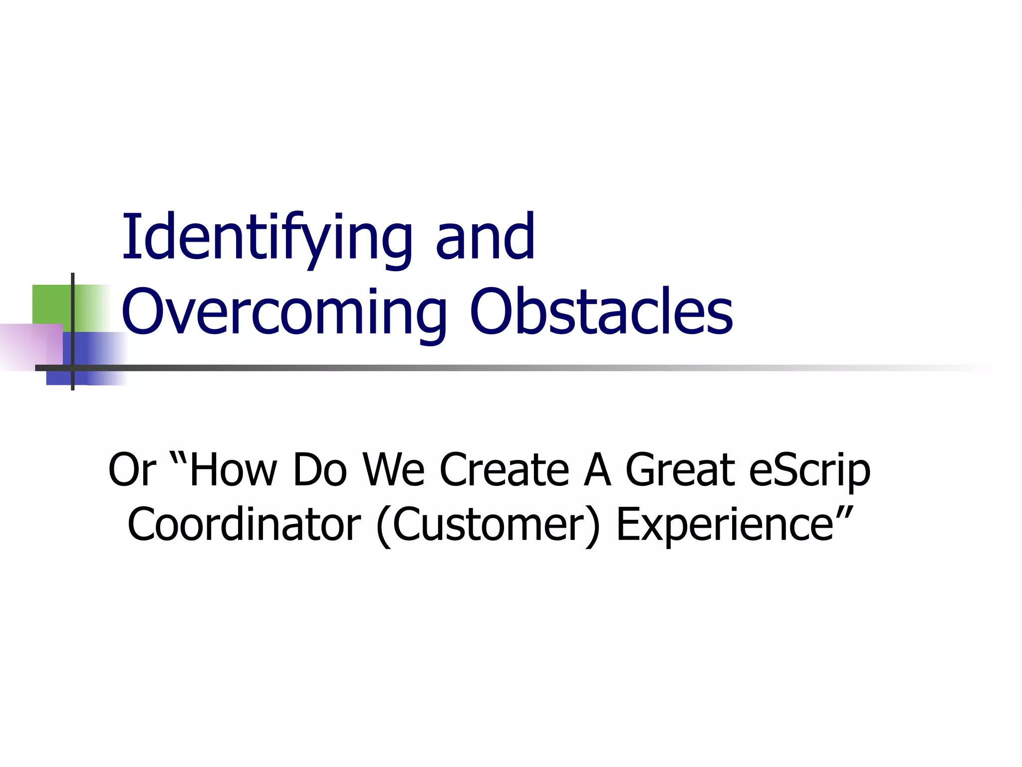 Overcoming Obstacles | PPT | Business | Business and Finance