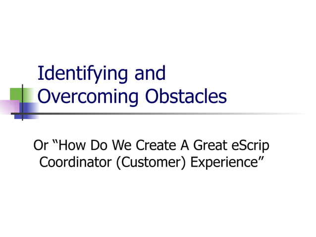 Overcoming Obstacles | PPT | Business | Business and Finance