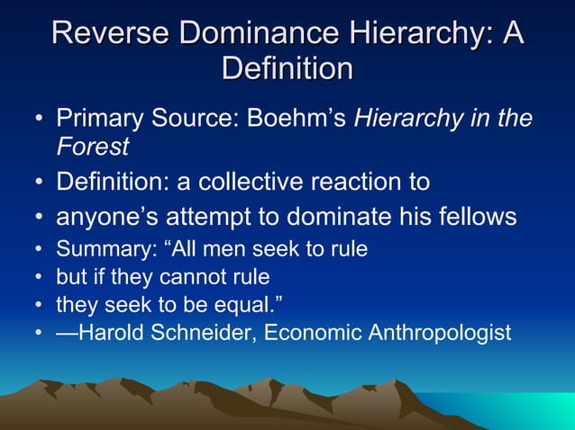 Overcoming Reverse Dominance Hierarchies Ppt