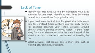 overcomingbarrierstophysicalactivityexercise- peh bariers.pptx