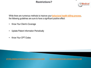 Overcoming Billing Restrictions For Behavioral Health Providers.pptx