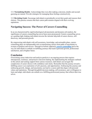 Overcoming Career Indecision and Analysis Paralysis. | PDF