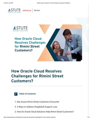 Overcoming Challenges for Rimini Street Customers with Oracle Cloud | PDF