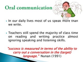 Overcoming classroom problems when teaching speaking | PPTX