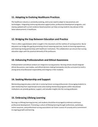 Overcoming Common Challenges in BSc Nursing Education | PDF