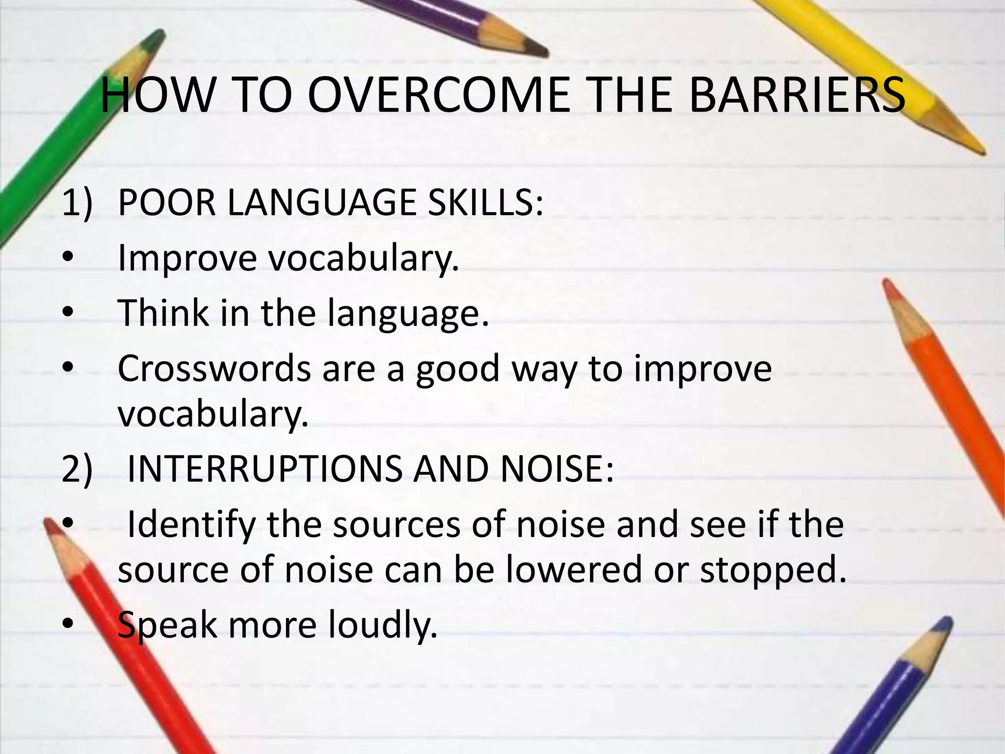 Overcoming communication Barriers | PPTX