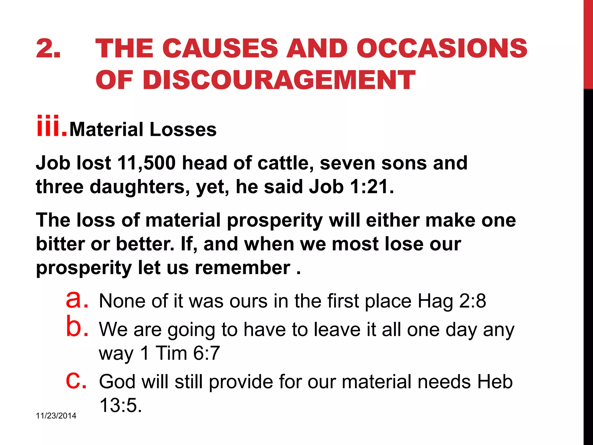 Overcoming Discouragement by Bro. Godfrey Nwogu (Deacon) | PPTX