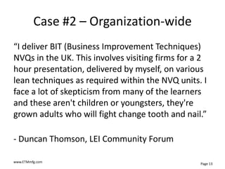 Overcoming distrust in your lean implementation | PPTX | Manufacturing ...