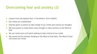 Overcoming fear and anxiety | PPTX
