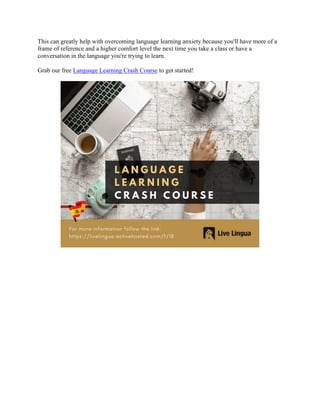 Overcoming Language Learning Anxiety | PDF