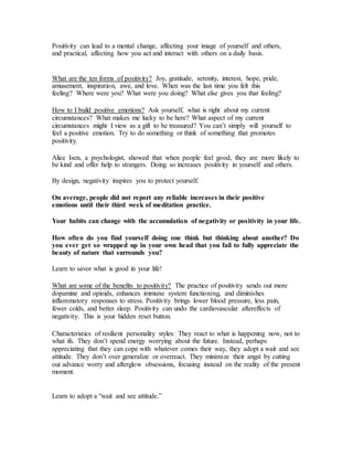 Overcoming Negative Thinking and Thoughts , Empowerment | DOCX | Mental ...