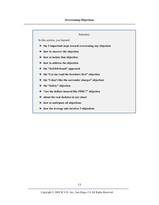Overcoming Objections | PDF