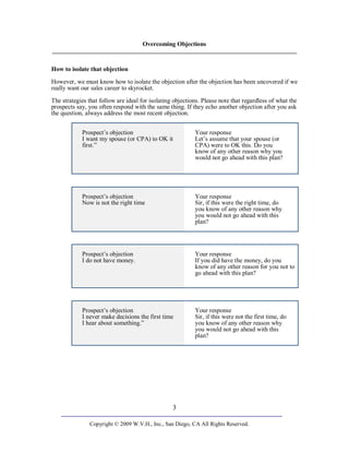 Overcoming Objections | PDF