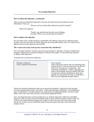 Overcoming Objections | PDF