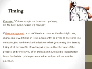 Overcoming objections | PPTX