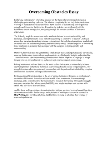 Overcoming Obstacles Essay.pdf