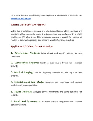 Overcoming Obstacles: Solutions For Annotating Video Data | PDF