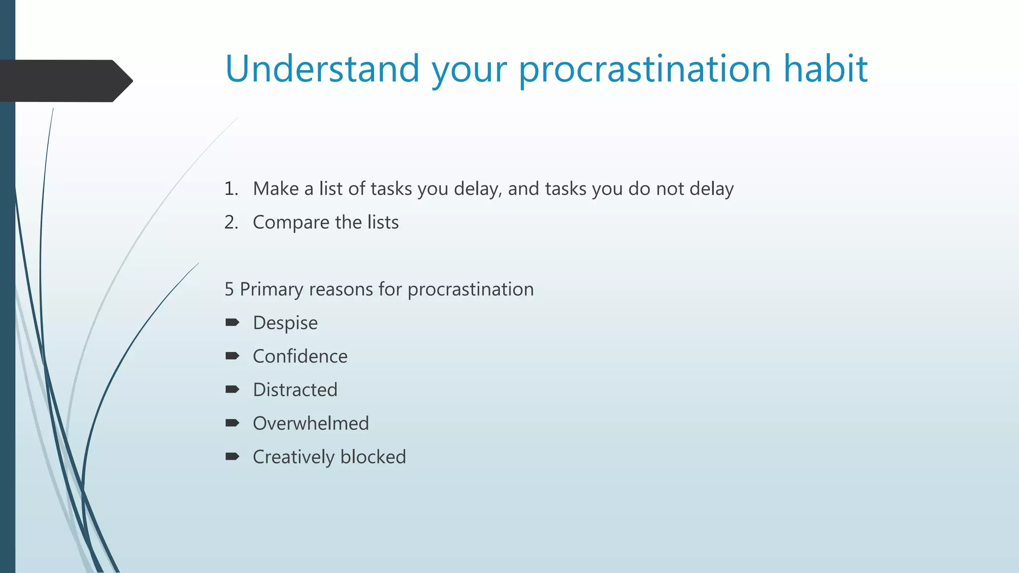Overcoming procrastination (Lynda) | PPT