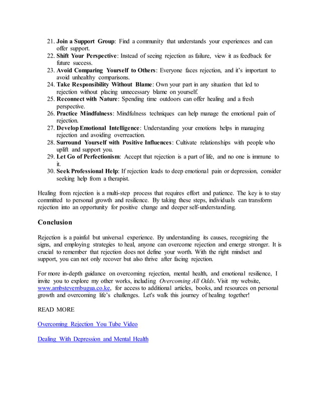 Overcoming Rejection: A Comprehensive Guide to Understanding and ...