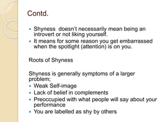 Overcoming shyness | PPTX