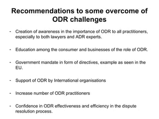 Overcoming some of ODR challenges | PPT