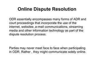 Overcoming some of ODR challenges | PPT