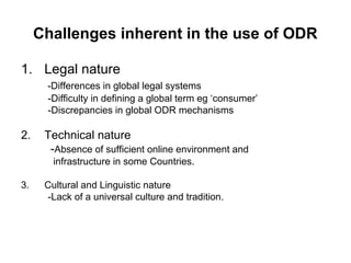 Overcoming some of ODR challenges | PPT