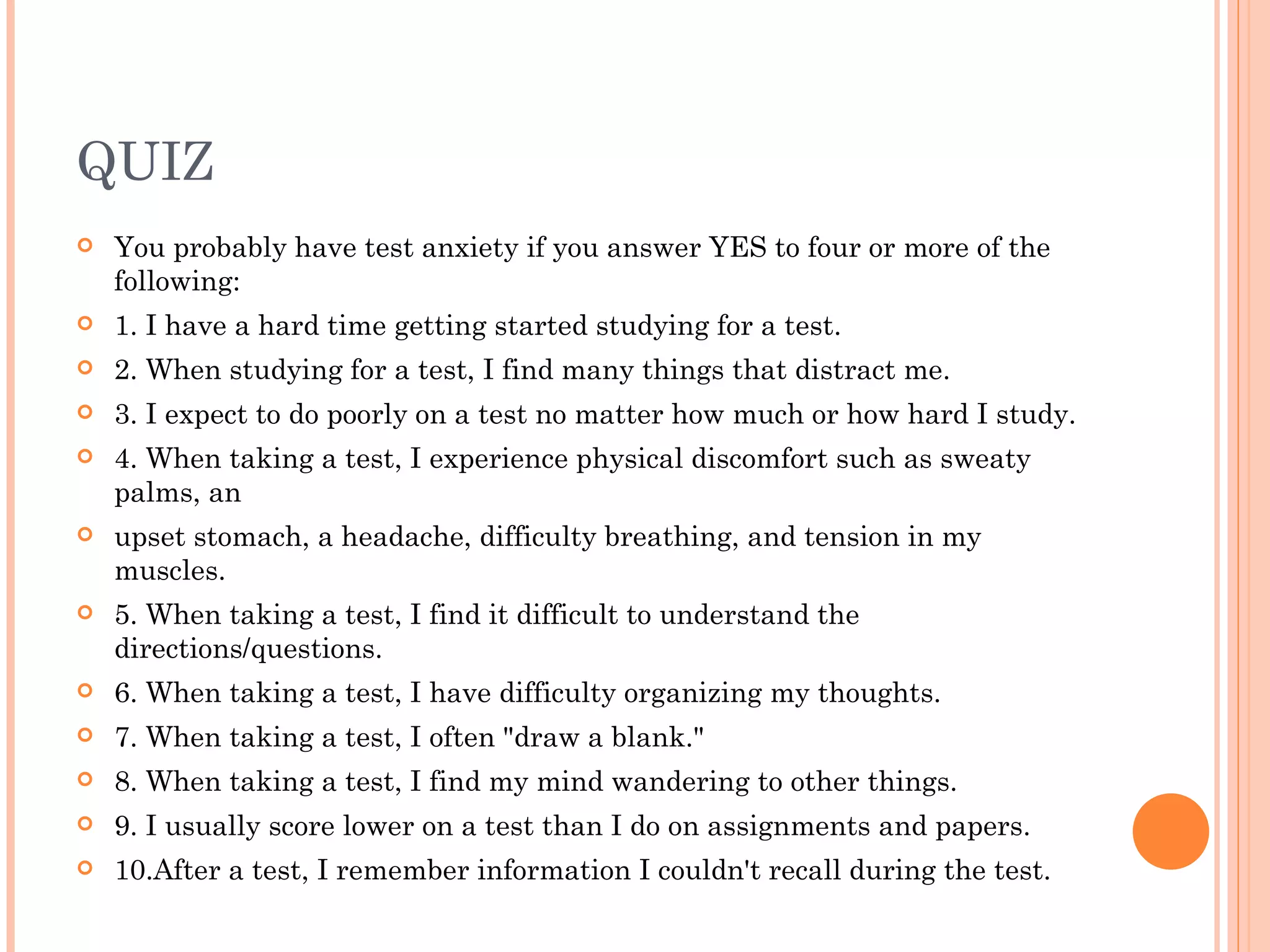 Overcoming test anxiety | PPT