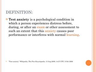 Overcoming test anxiety | PPT