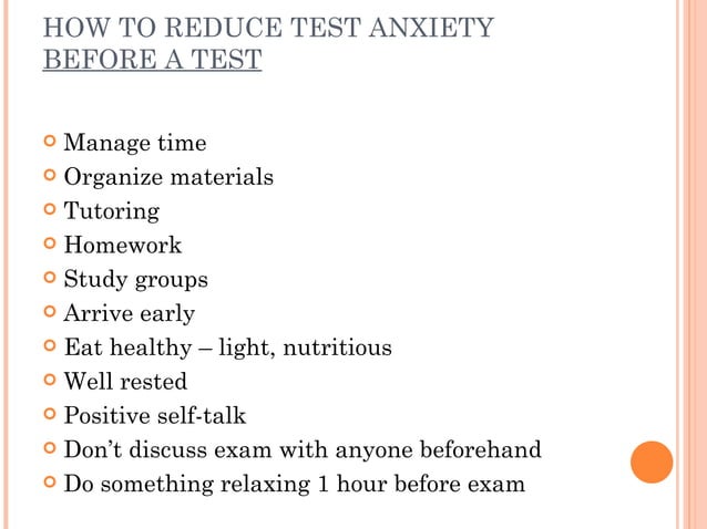 Overcoming test anxiety | PPT