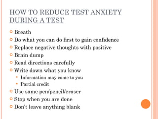Overcoming test anxiety | PPT