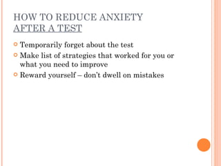 Overcoming test anxiety | PPT
