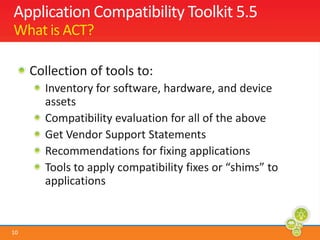 Overcoming the application compatibility hurdle in windows 7 | PPT