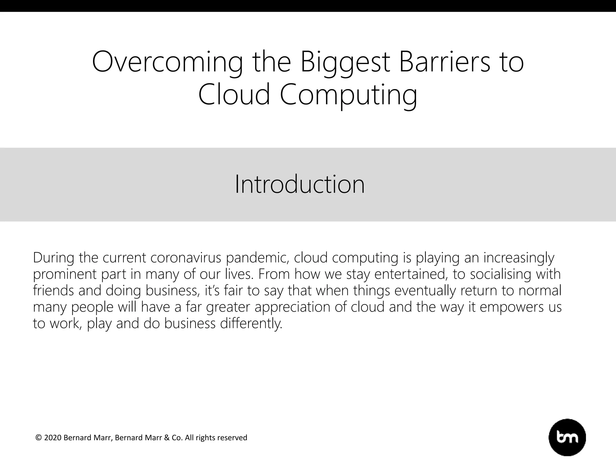Overcoming The Biggest Barriers To Cloud Computing? | PPT