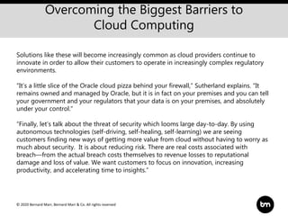 Overcoming The Biggest Barriers To Cloud Computing? | PPT